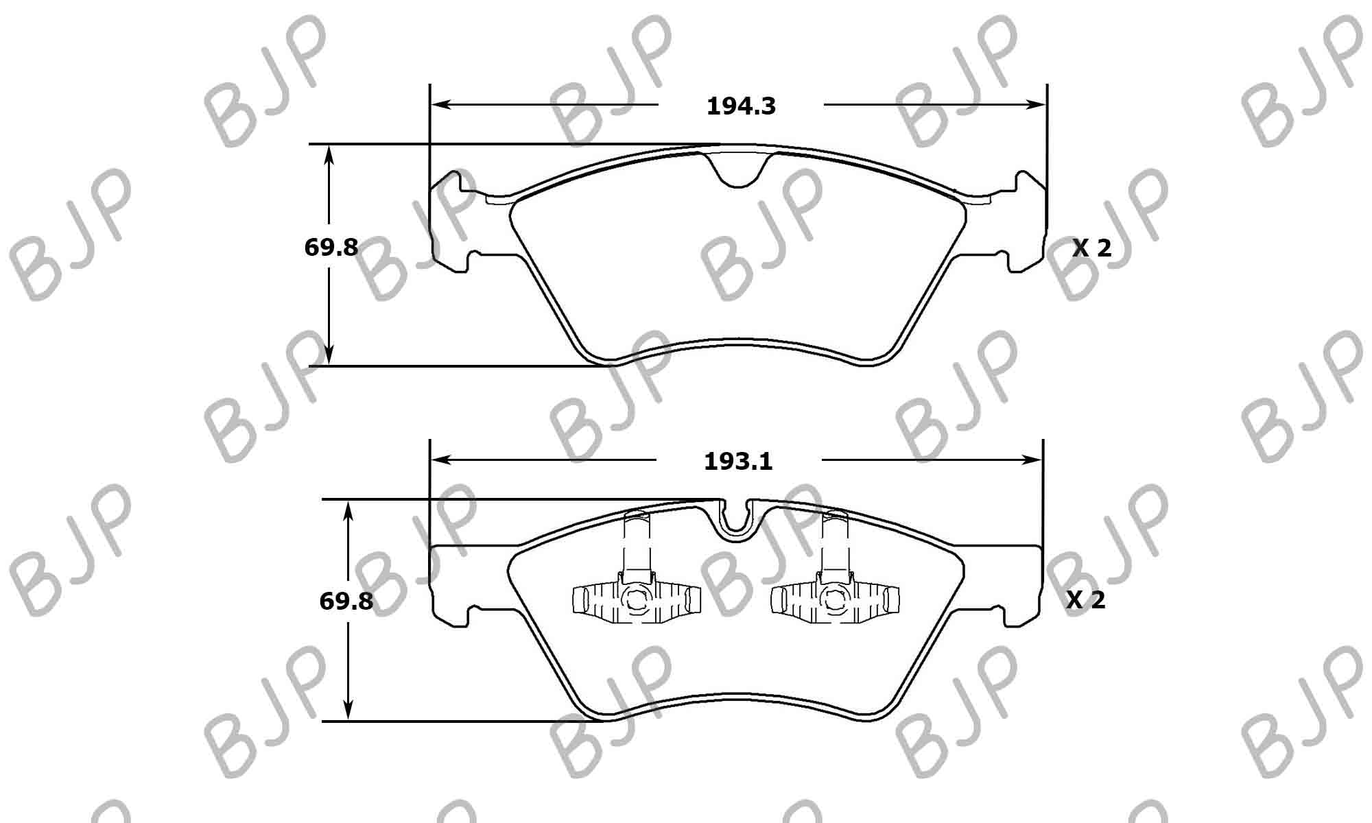 ผ้าเบรค MERCEDES BENZ E-CLASS (W211) [เมอร์เซเดส เบนซ์ อี-คลาส (W211 ...